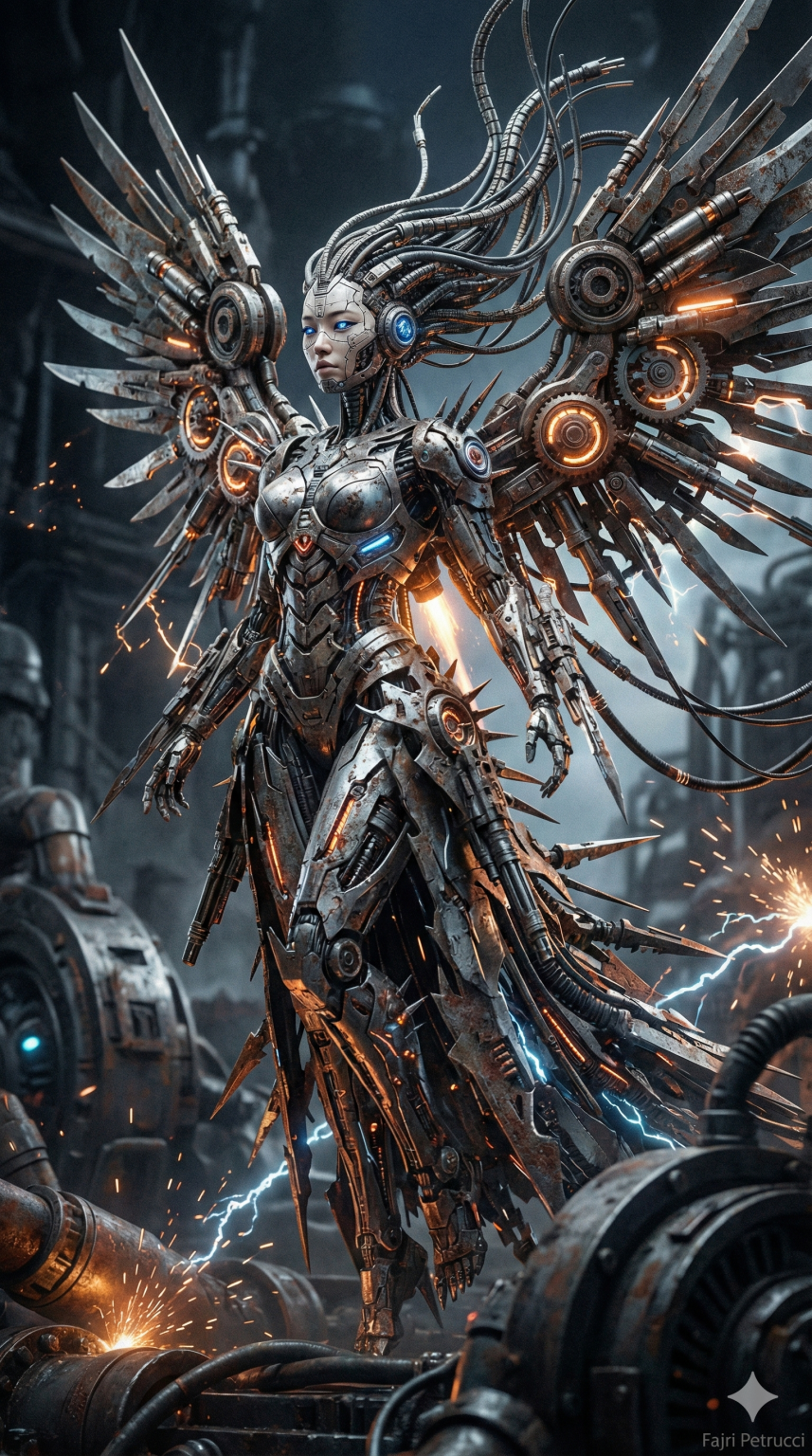 Synthetic Ascension: Angels of Steel & Code (Biomechanical Cyberpunk ...